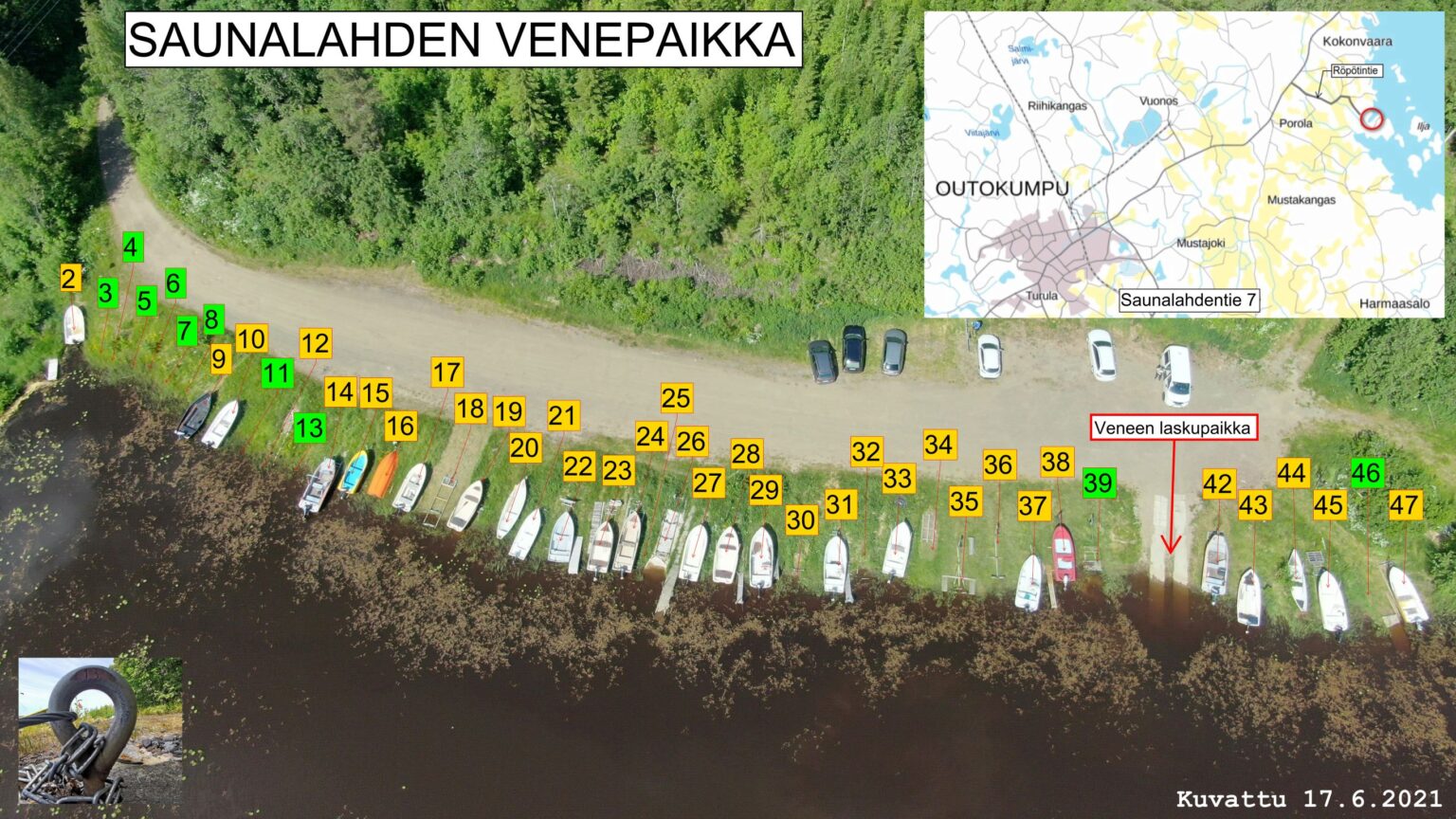 Saunalahden venepaikan vuokra – Outokummun kaupunki